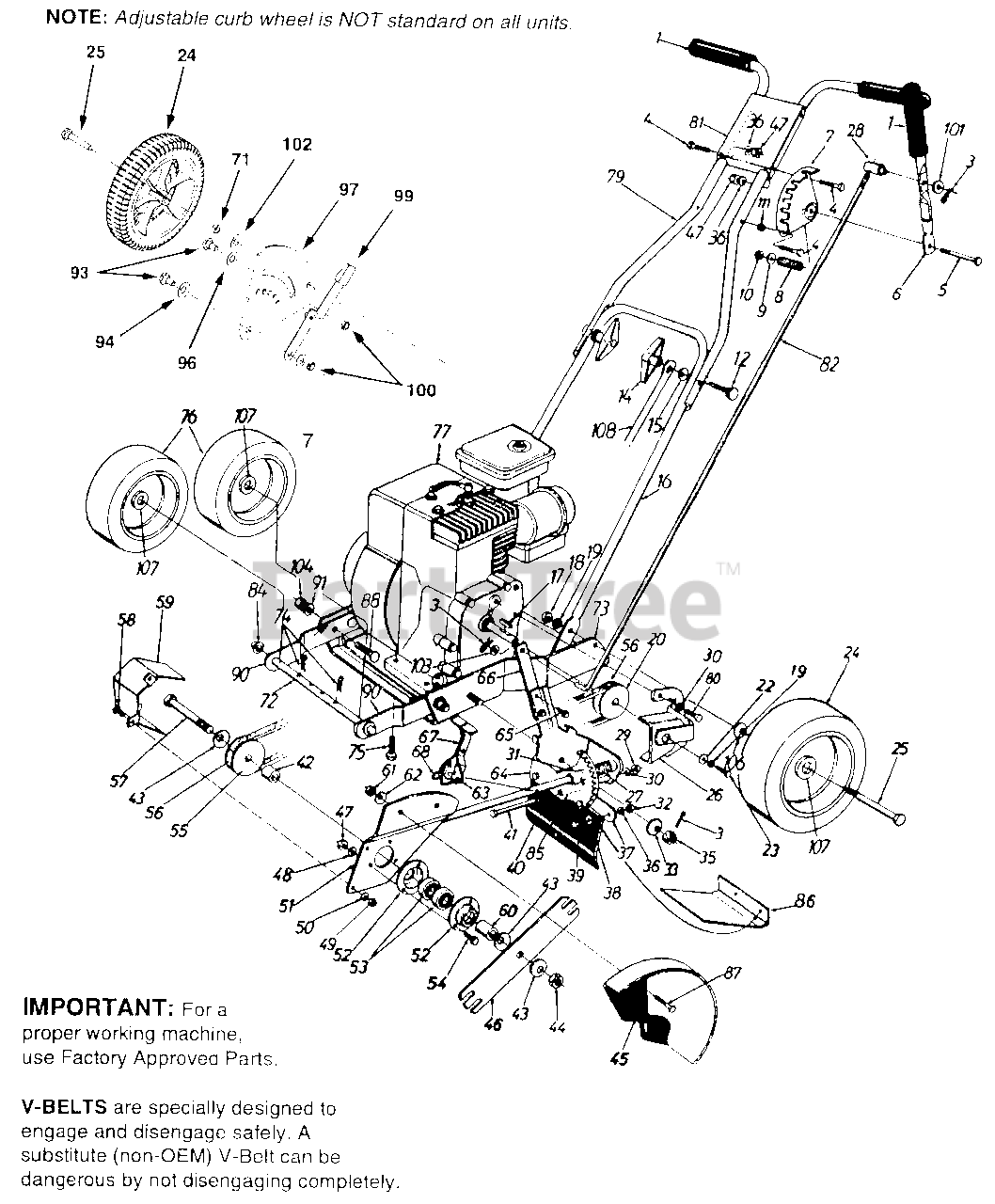 Yard Machines 25A-587-136 - Yard Machines Walk-Behind Edger (1998 ...