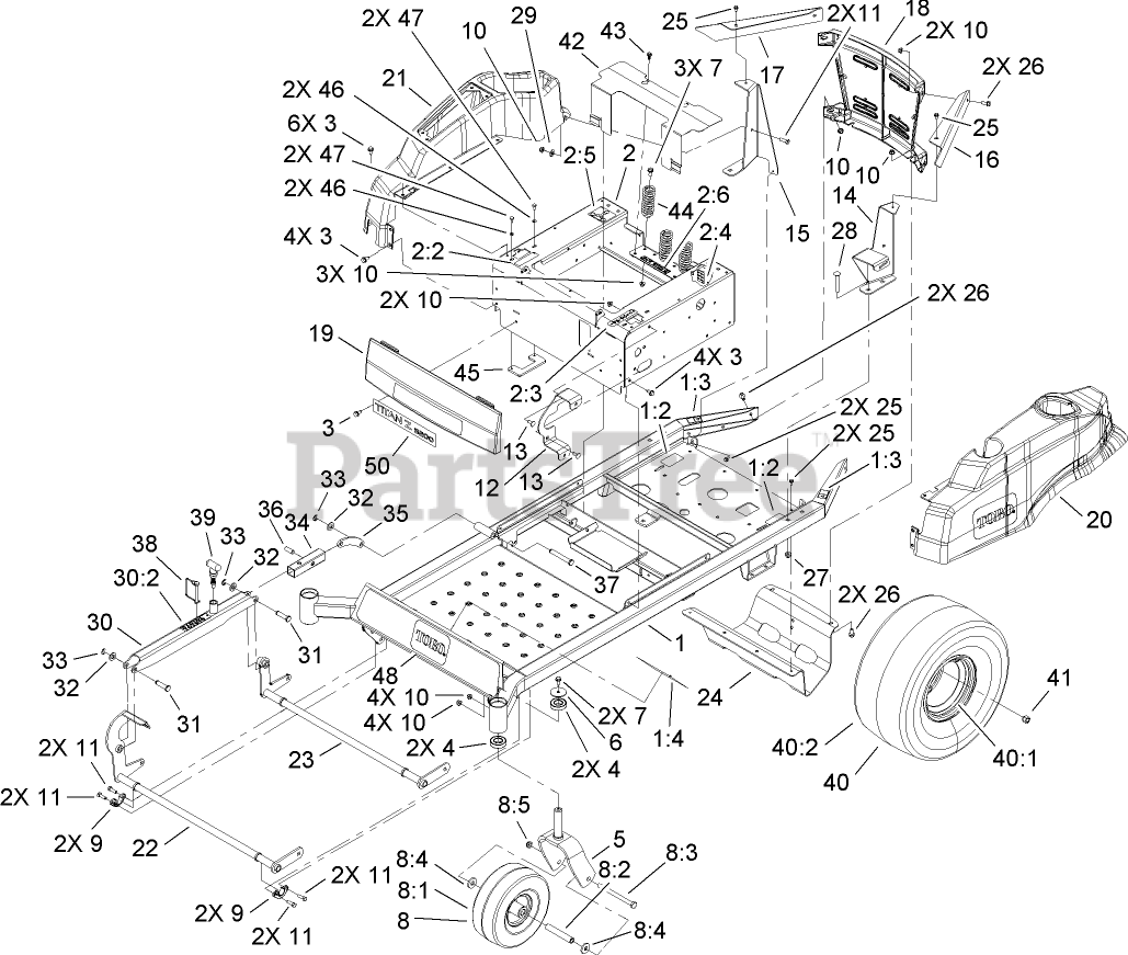 Toro 74812 (Z 4800) - Toro 48" Titan Zero-Turn Mower (SN: 270000001 ...