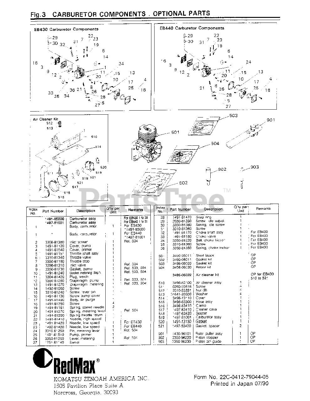 RedMax EB 430 - RedMax Backpack Blower (Original) 006 - CARBURETOR ...