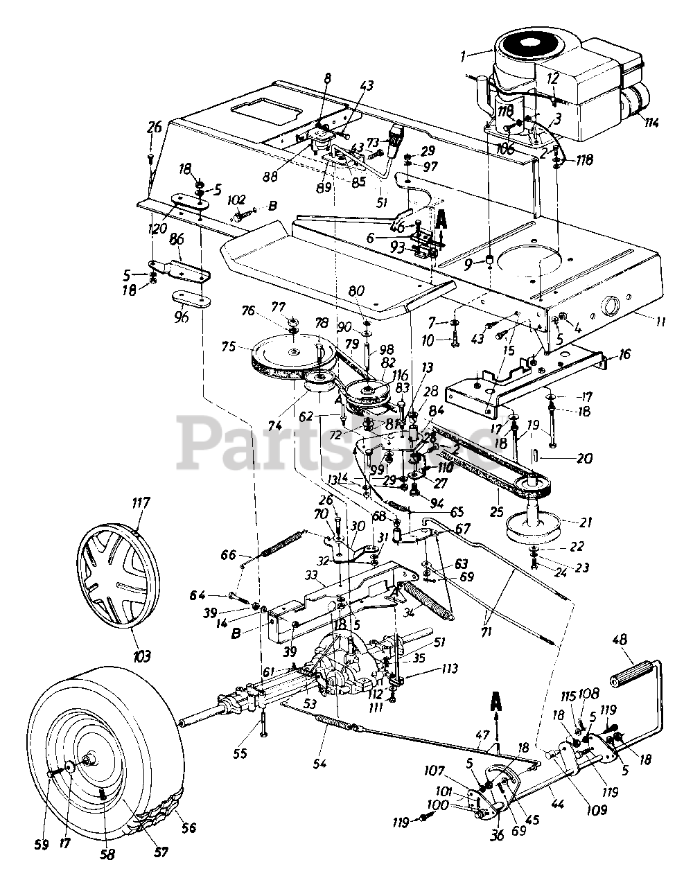 Turf Power 132-669G095 - Turf Power Lawn Tractor (1992) (Cenex) Engine ...