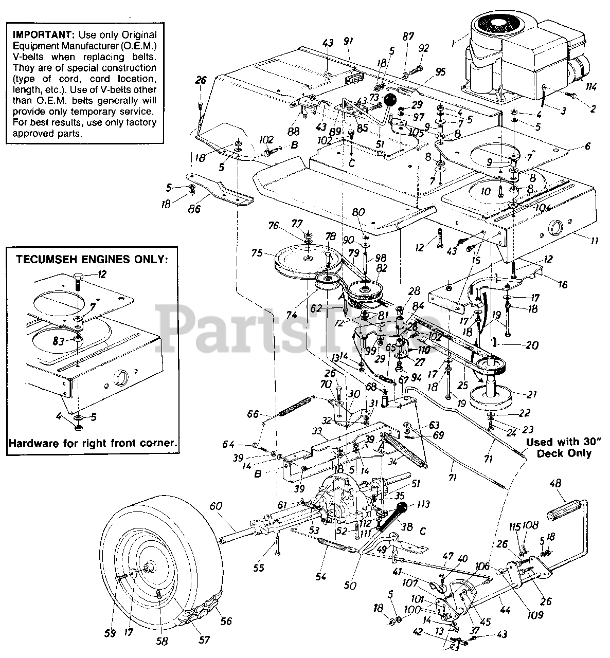 MTD 139-642-000 - MTD Lawn Tractor (1989) Parts01 Parts Lookup with ...