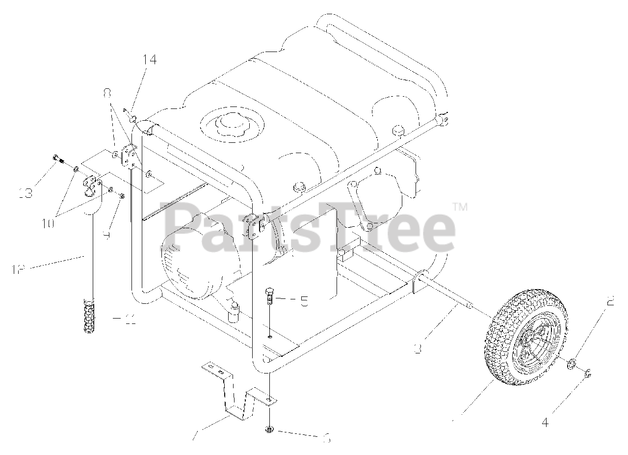 Husky 030436-0 - Husky 5,000 Watt Portable Generator Wheel Kit Parts ...