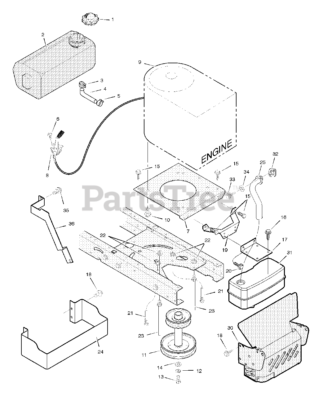 Murray 405004x50B - Murray 40" Lawn Tractor (2004) Engine Mount Parts ...
