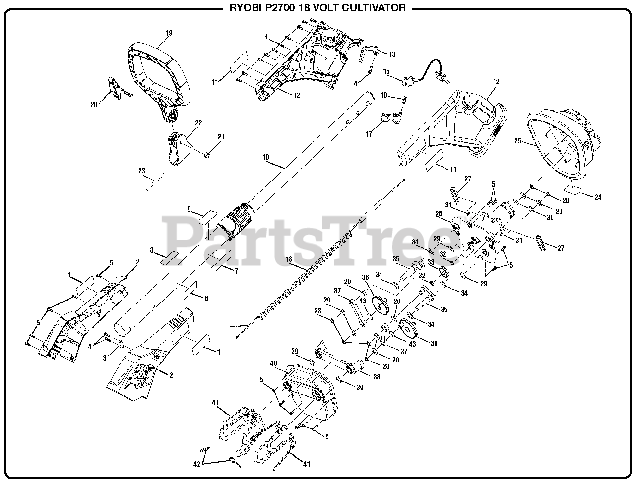 Ryobi P 2700 - Ryobi 18V Cultivator, Rev 03 (2016-12) General Assembly ...