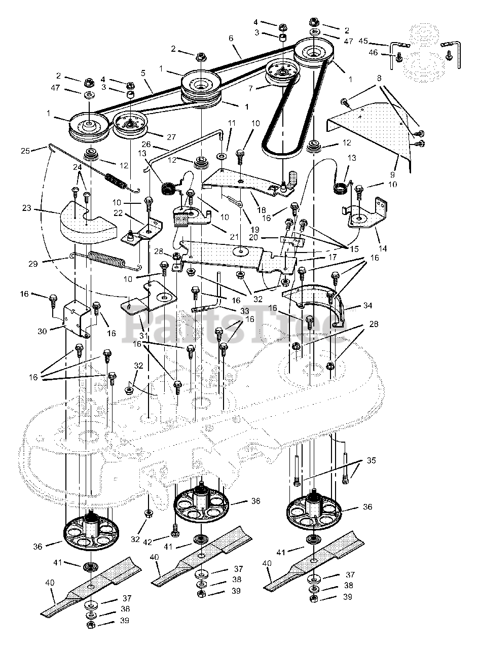 Stanley 465606x692B - Stanley 46" Lawn Tractor (2002) Mower Housing ...