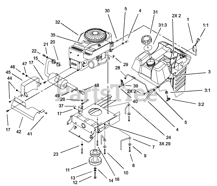 Toro 71228 (17-44 HXL) - Toro Lawn Tractor (SN: 220010001 - 220999999 ...