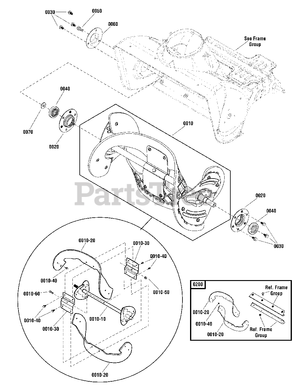 Murray 1695885 - Murray 22" Snow Thrower, Canada (2010) Auger Group ...