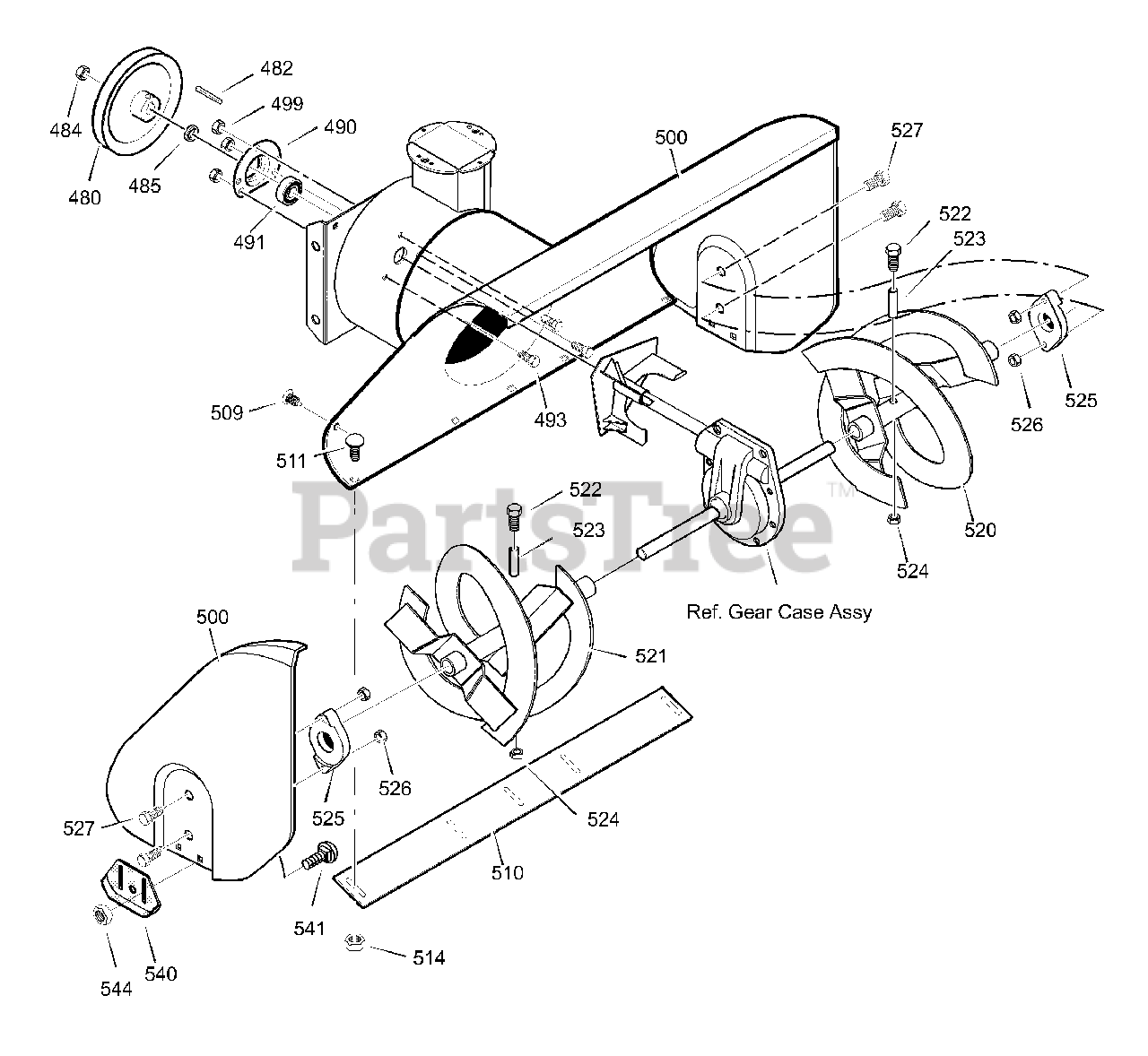 Murray 629108x5A - Murray 29" Snow Thrower (2002) Auger Housing Parts ...