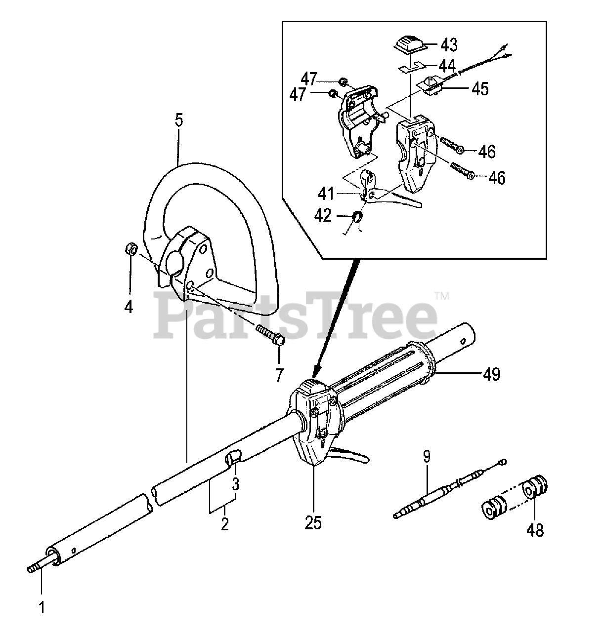 Tanaka TBC-230 - Tanaka String Trimmer Drive Shaft, Handle Parts Lookup ...