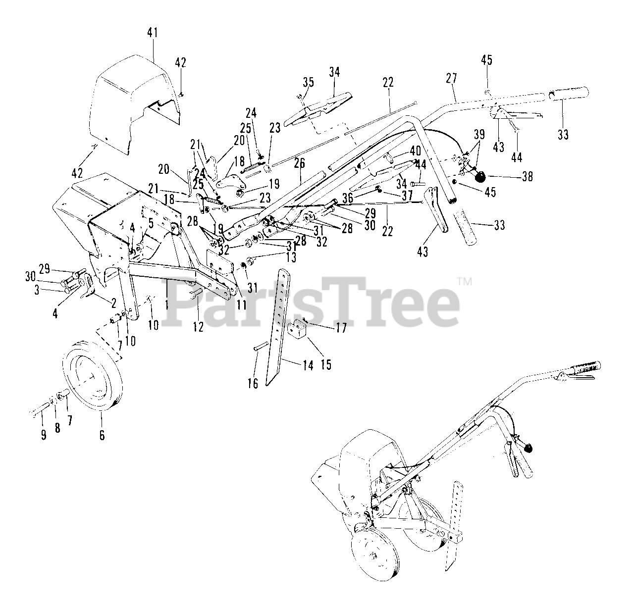 Simplicity 1005 (1600400) - Simplicity Roticul System Tiller, 5hp Frame ...