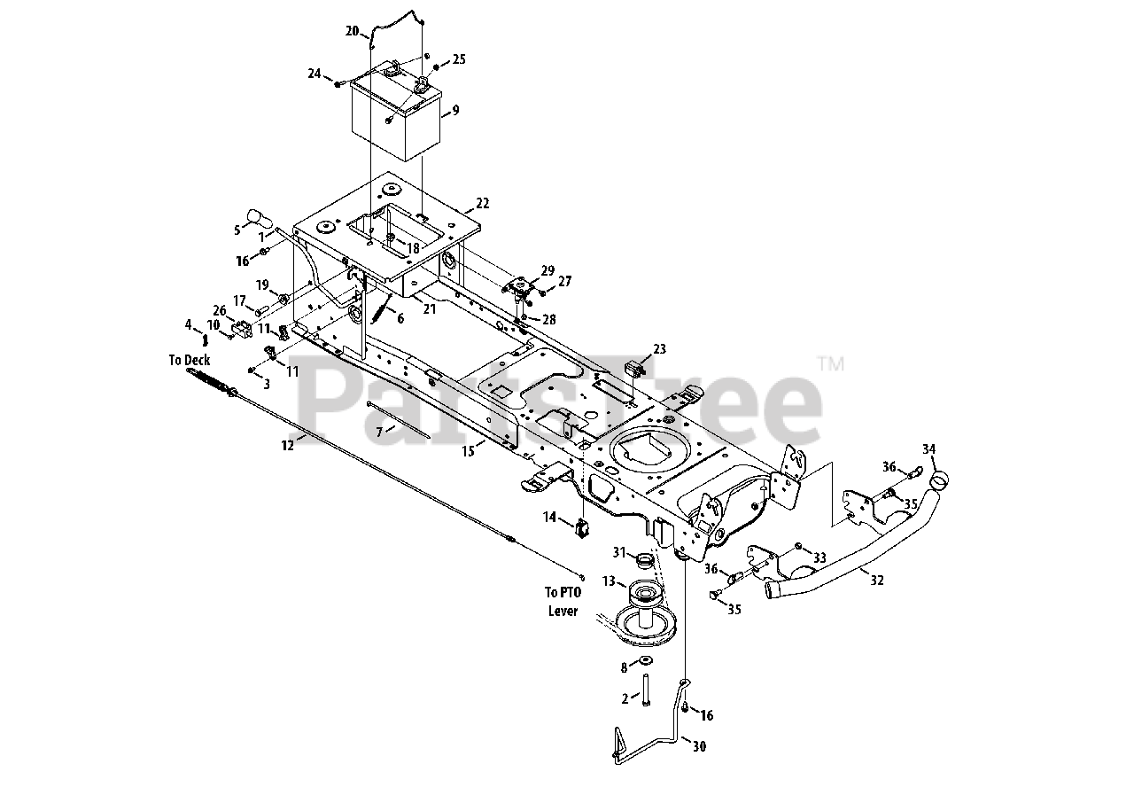 Cub Cadet LTX 1045 (13WX91AT056) - Cub Cadet 46" Lawn Tractor (2013 ...