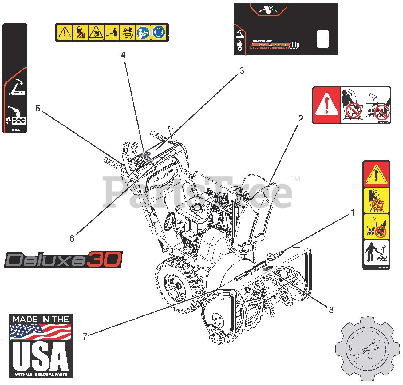 Ariens 921047 - Ariens Deluxe 30" Snow Blower, Ariens AX 306cc engine ...