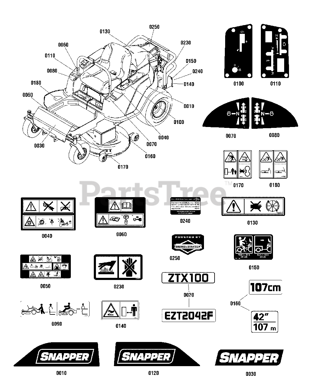 Snapper EZT 2042 (2691043-04) - Snapper 285Z Series 42" Zero-Turn Mower ...