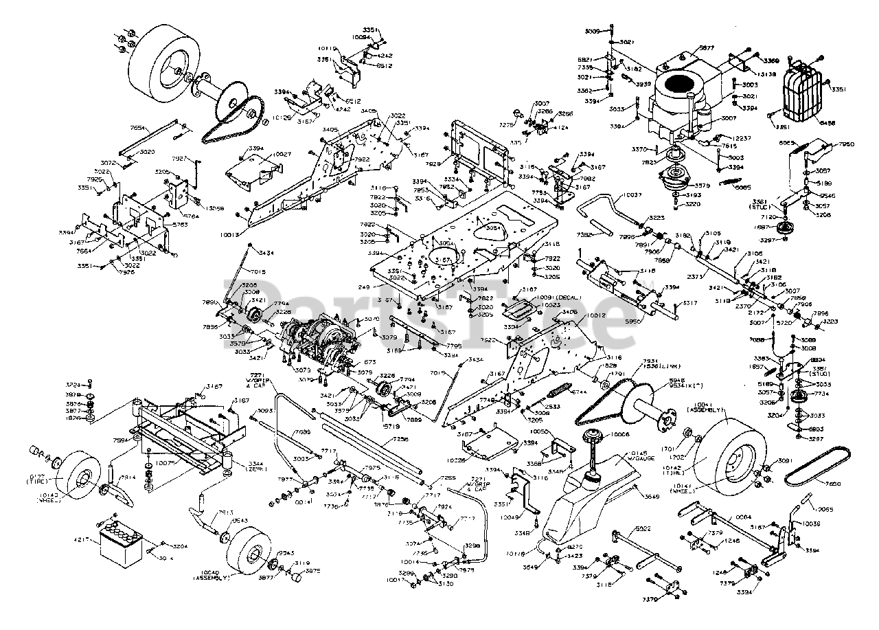 Dixon ZTR 4423 - Dixon Zero-Turn Mower (2001) CHASSIS Parts Lookup with ...