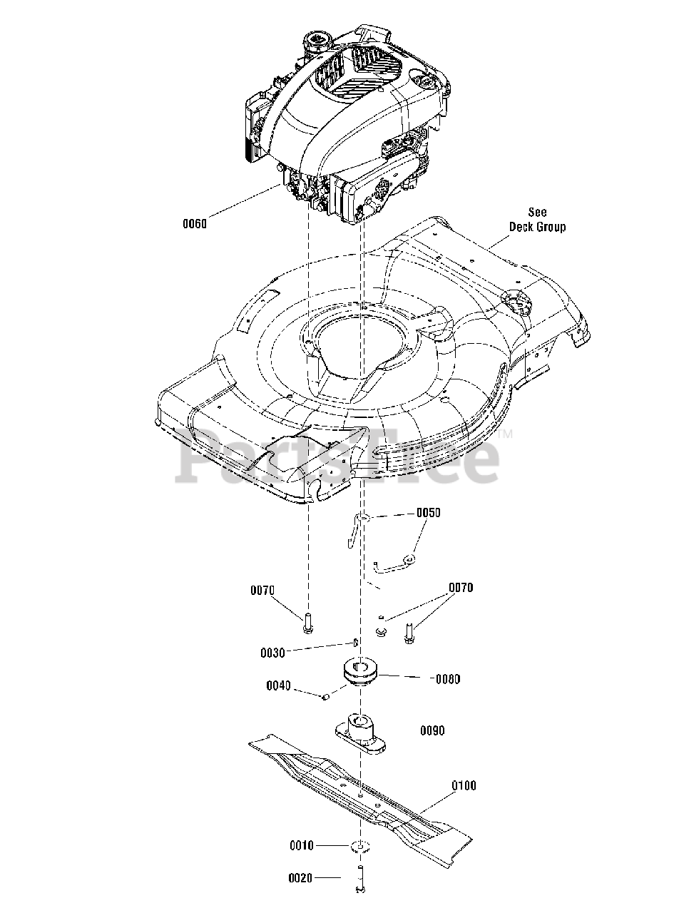 John Deere JS28 FC (7800852) - John Deere 22" Walk-Behind Mower, Canada (2012) Engine & Blade ...