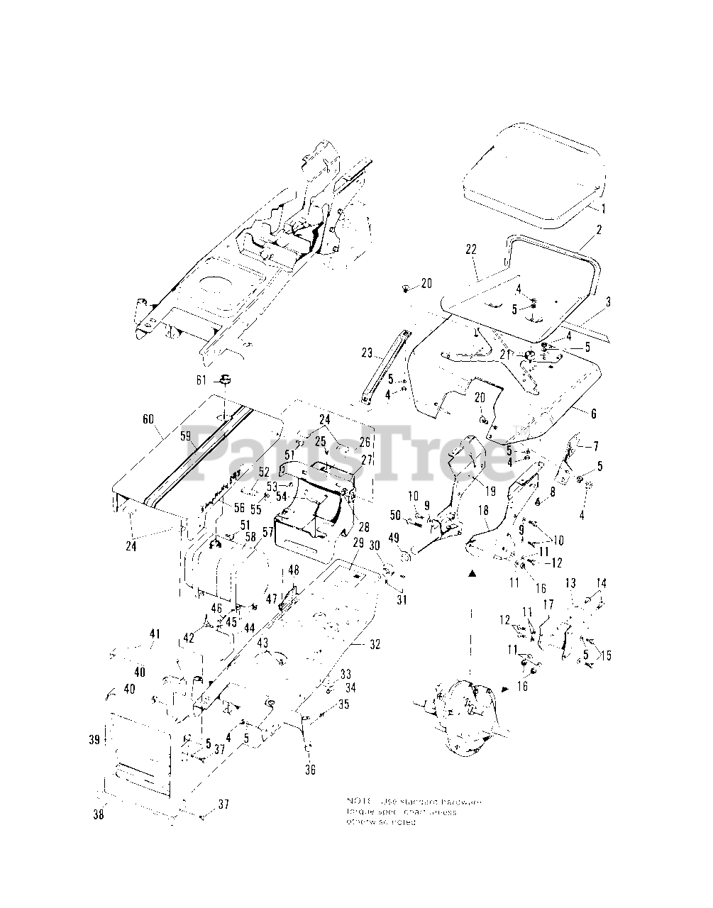 Simplicity 648 (990899) - Simplicity Yeoman Lawn Tractor Frame, Hood ...