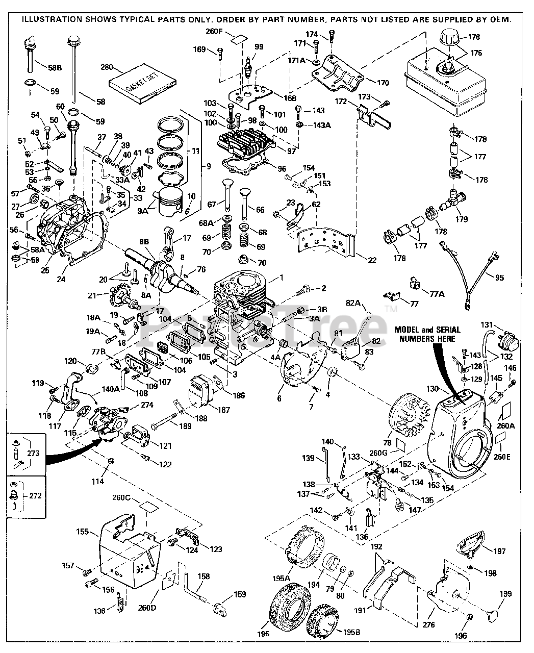Craftsman 143.686012 - Craftsman Engine, Made by Tecumseh Engine Parts ...