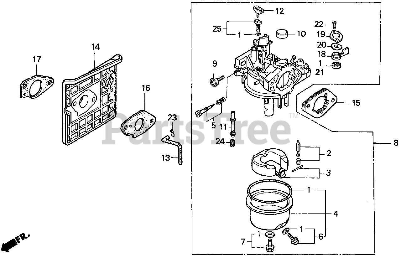 Honda GXV340 K2 DA33 (GJ02) - Honda Engine, Made in USA (SN: GJ02 ...