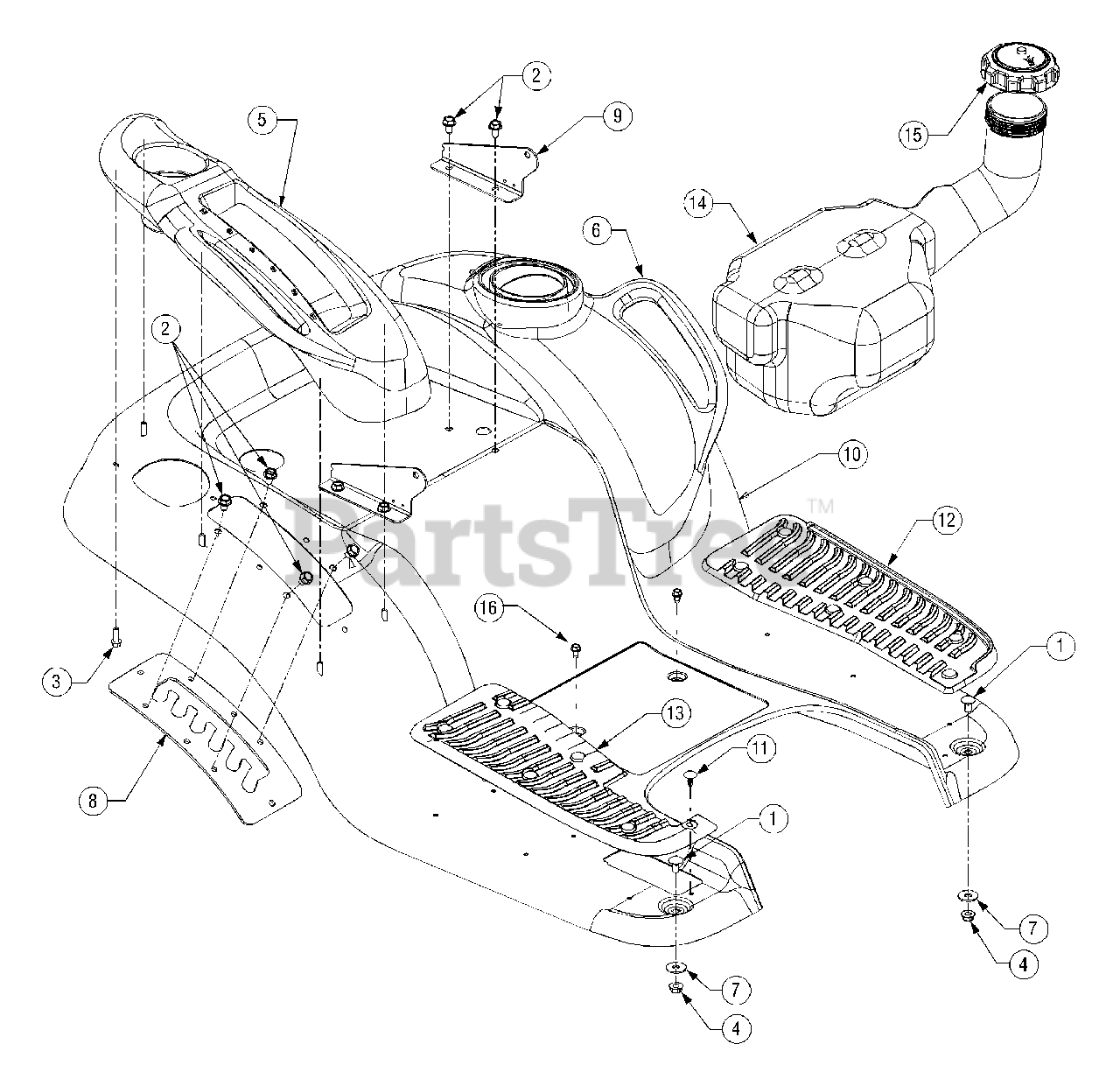 Cub Cadet LT 1045 (13AX11CH712) - Cub Cadet 46" Lawn Tractor (2007 ...