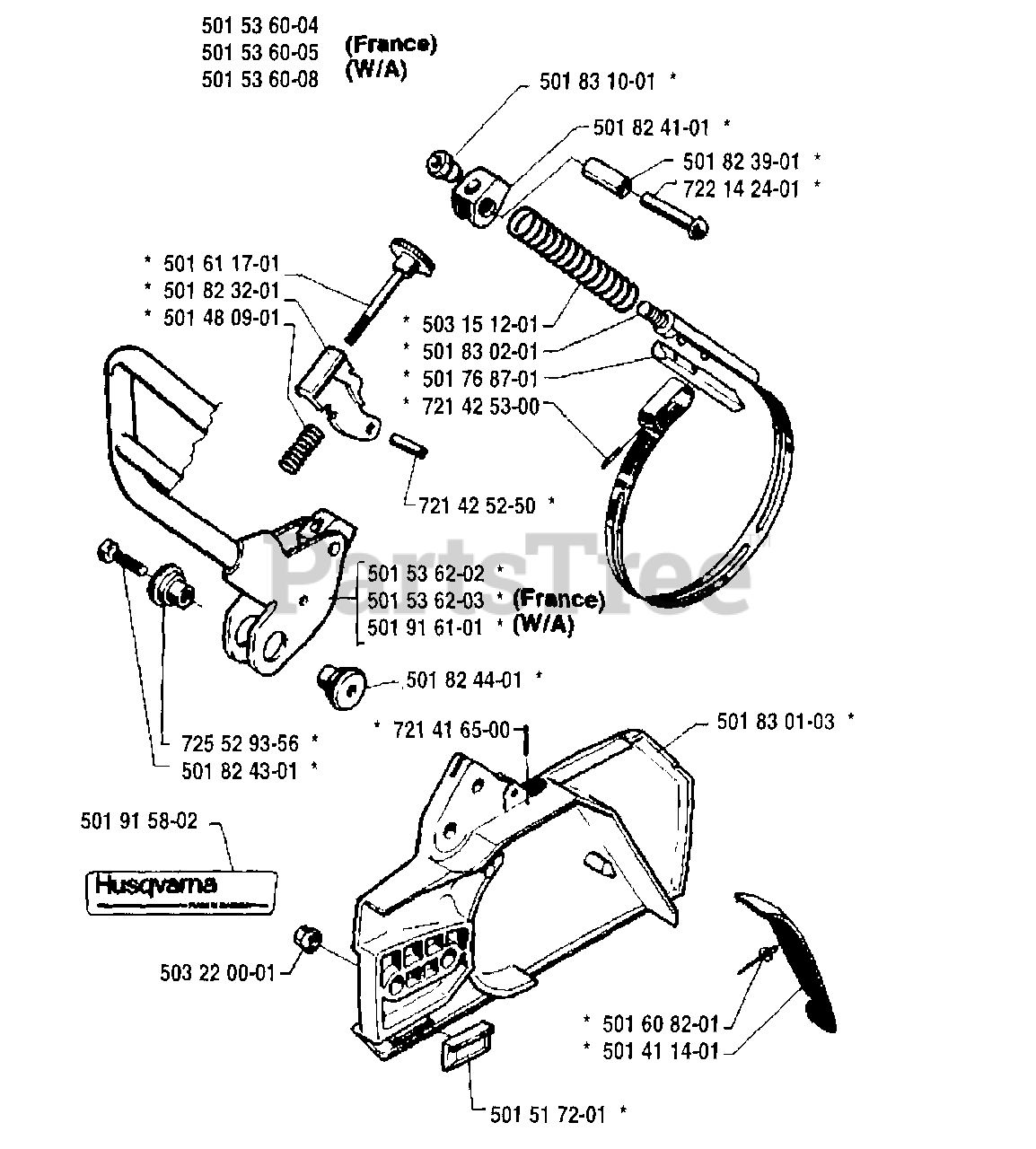 Husqvarna 268 - Husqvarna Chainsaw (1987-11) Chain Brake Assembly Parts ...