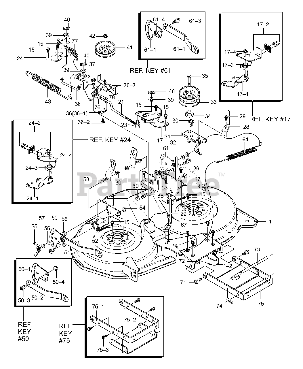 Murray 40370x50C - Murray 40" Lawn Tractor (2001) Deck Assembly (part 1 ...