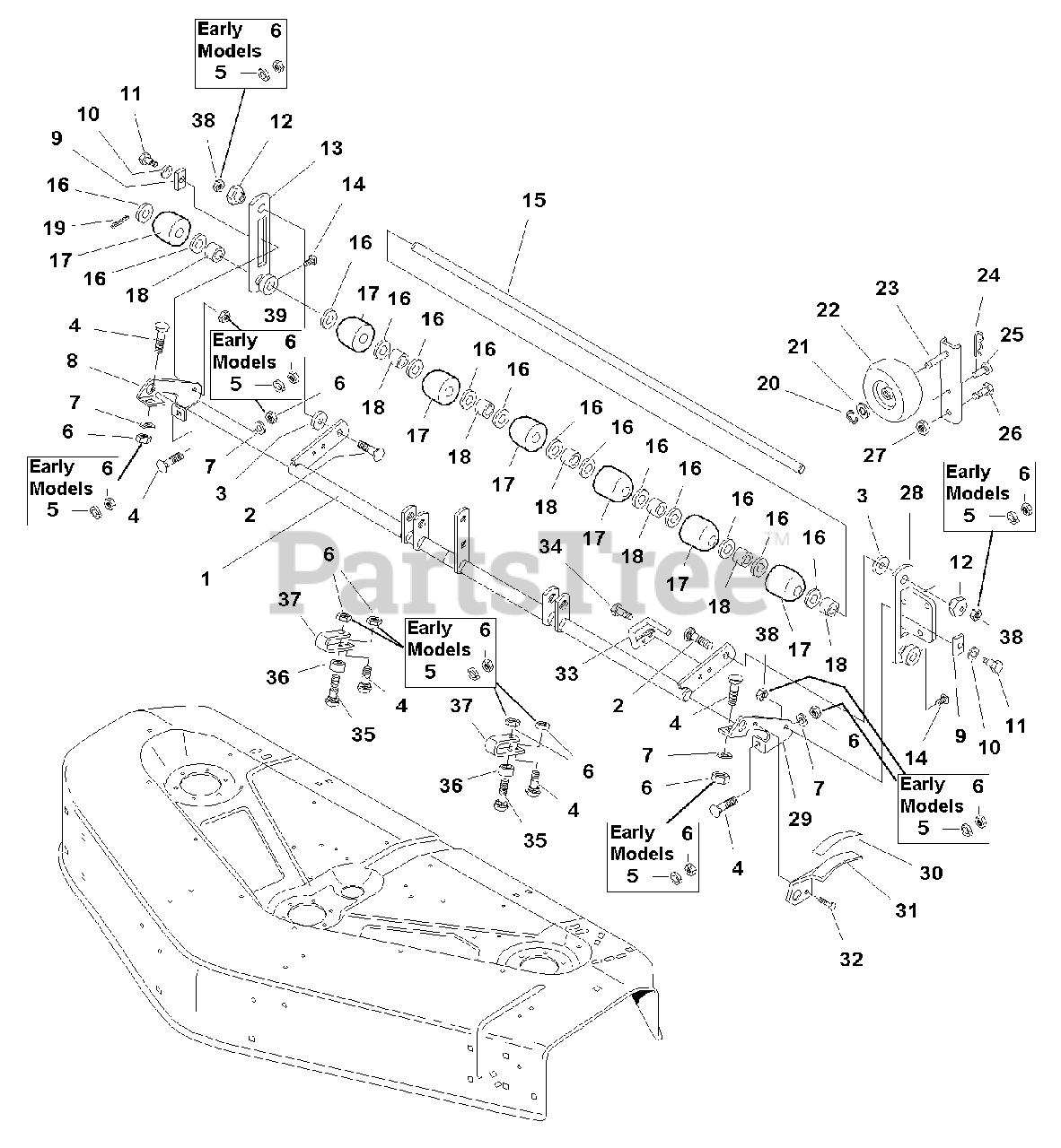 Simplicity 1693122 - Simplicity 48" Mower Deck 48" Mower Deck - Roller ...