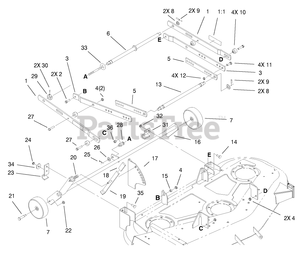 Toro 78370 - Toro 52" Side-Discharge Mower Deck for 5xi Garden Tractors ...