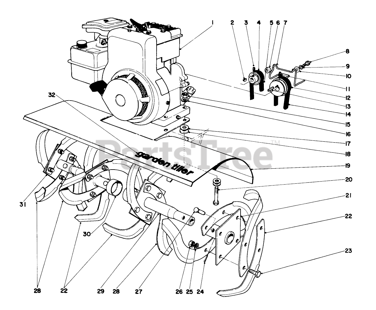 Toro 58125 - Toro 26" Tiller (SN: 005000001 - 005999999) (1975) TINE ...