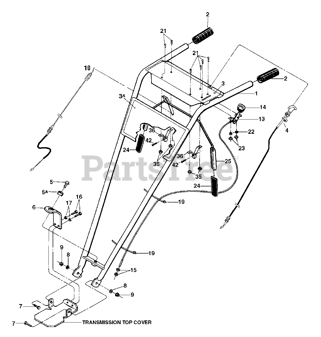 Troy-Bilt 21A-665B766 - Troy-Bilt Rear-Tine Tiller (2005) Handlebar ...