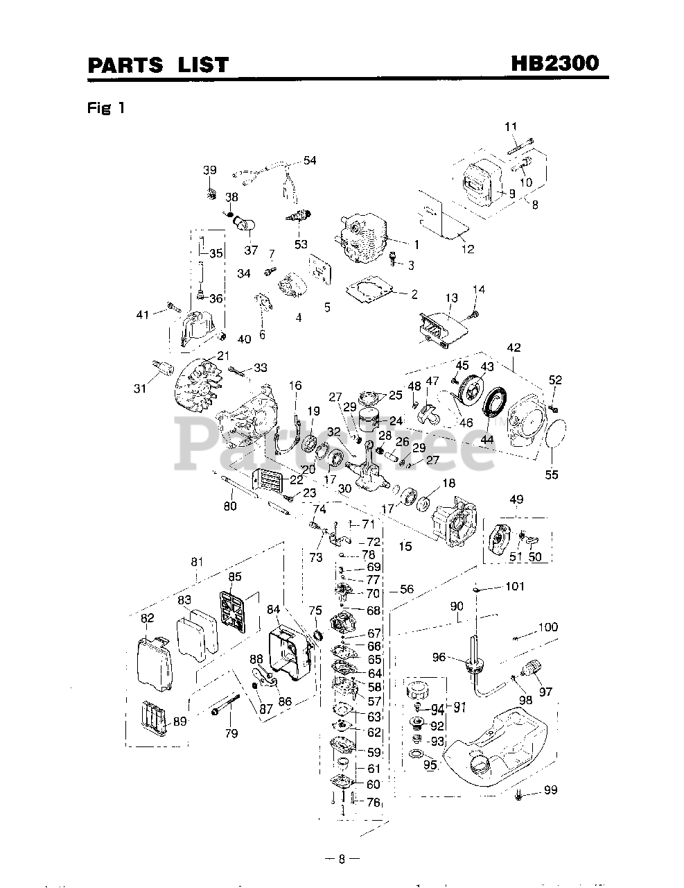 RedMax HB 2300 - RedMax Handheld Blower (SN: 400101 & Above) (1994-12 ...