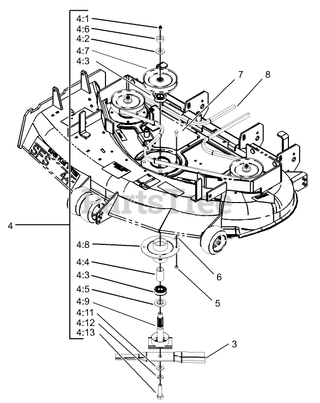 Toro 74199 (Z 148) - Toro 44" Z Master Zero-Turn Mower, Side-Discharge ...